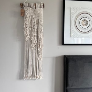 Long Macrame Decorative Wall Hanging, Modern Minimalist Fiber Art Wall ...