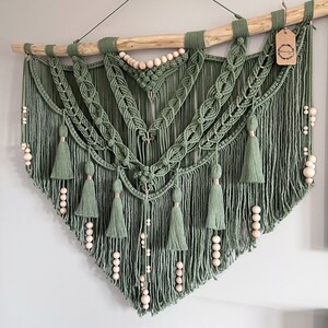 Macrame Landscape Wall Hanging, Scandinavian Wall Decoration, Sage ...
