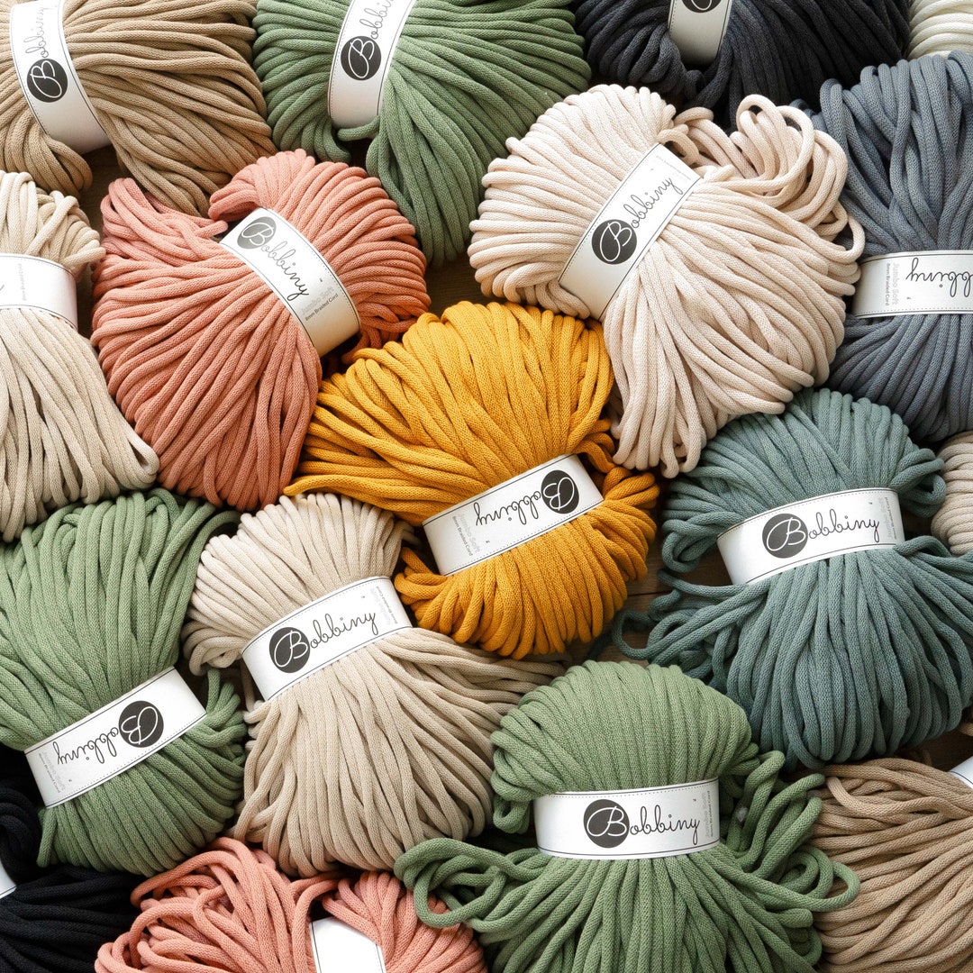 Bobbins Jumbo Soft Cotton Cord 8 Mm in Various Colors, Braided Cotton ...