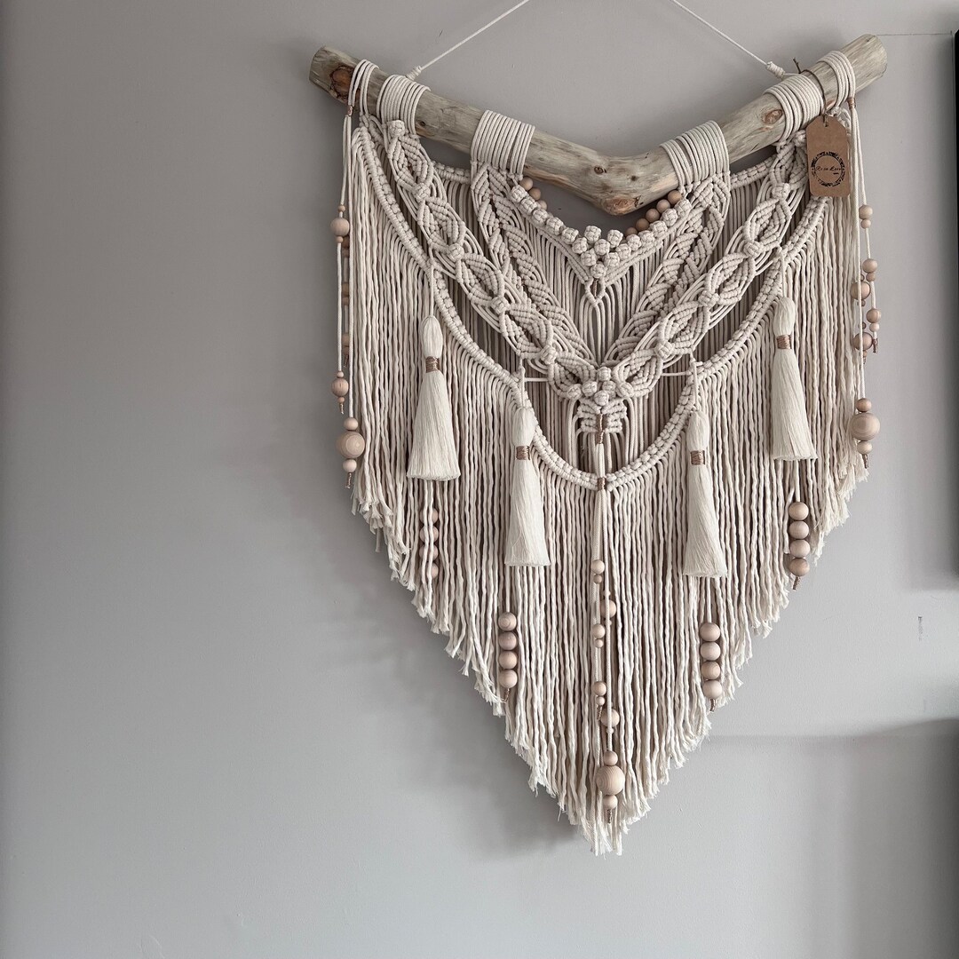 Macrame Wall Hanging in a Boho Style Living Room and Bedroom, Statement ...