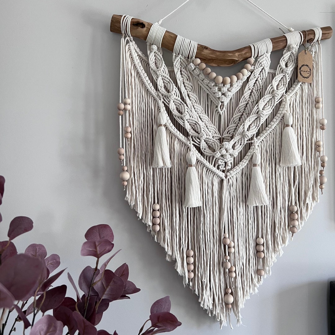 Macrame Wall Hanging With Tassels Macrame Mural Aesthetic - Etsy