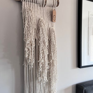 Long Macrame Decorative Wall Hanging, Modern Minimalist Fiber Art Wall ...
