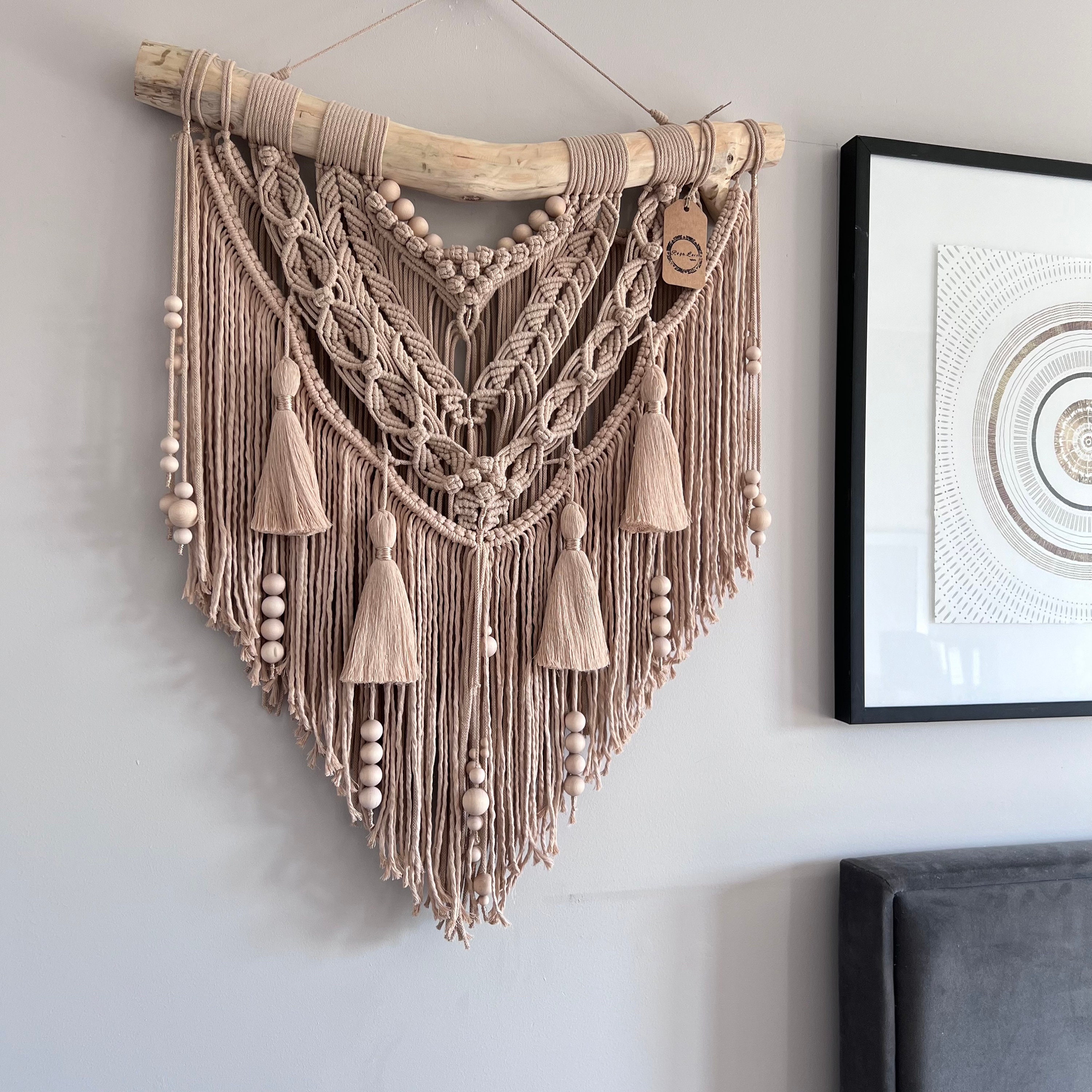 Macrame Backdrop, Macrame Wall Hanging With Tassels, Macrame Mural ...