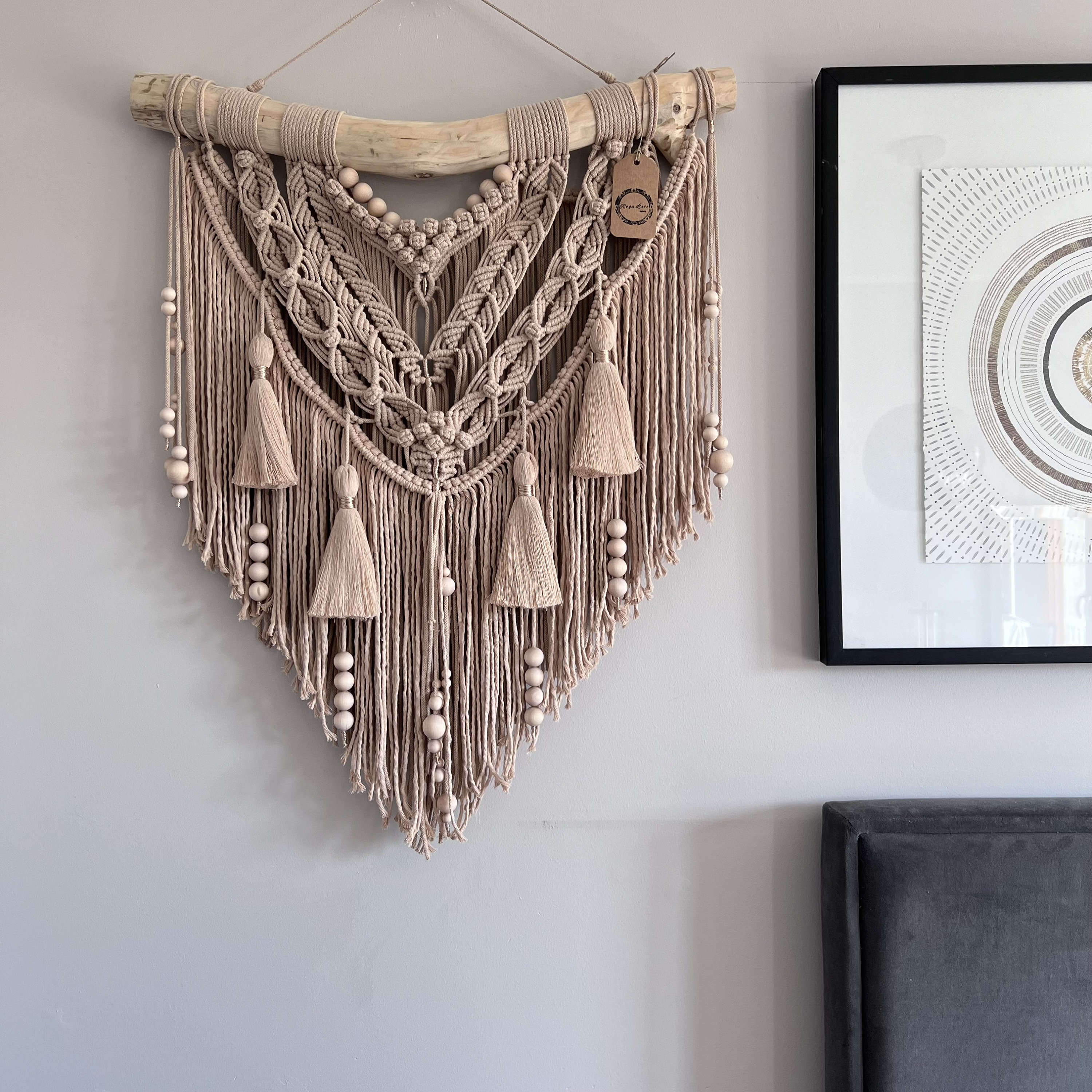 Macrame Backdrop, Macrame Wall Hanging With Tassels, Macrame Mural ...