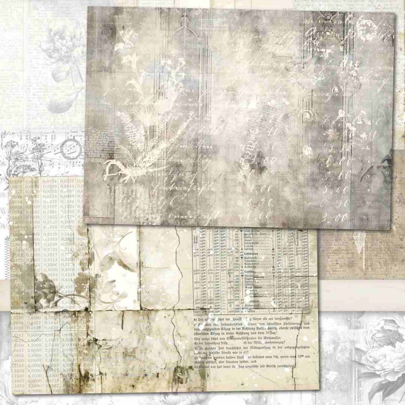 MINNA, Junk Journal Background Pages, Botanical Pages, for Junk ...