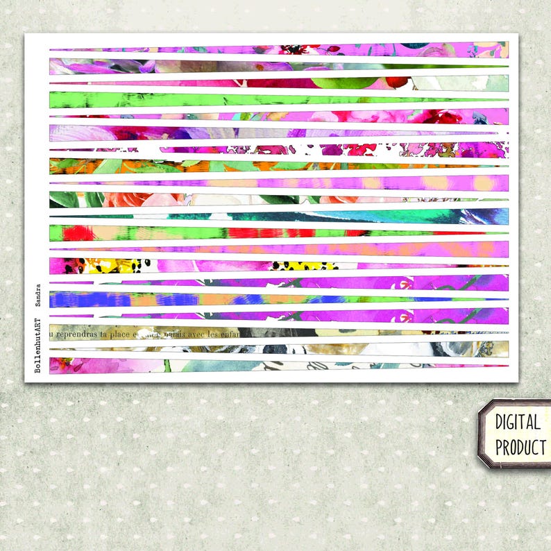 SANDRA - Digital Paper for Paper Beads – Printable Bead Strips – DIY ...