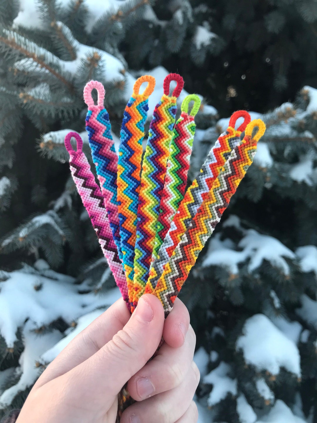 Handmade Zig Zag Knotted Friendship Bracelets - Etsy