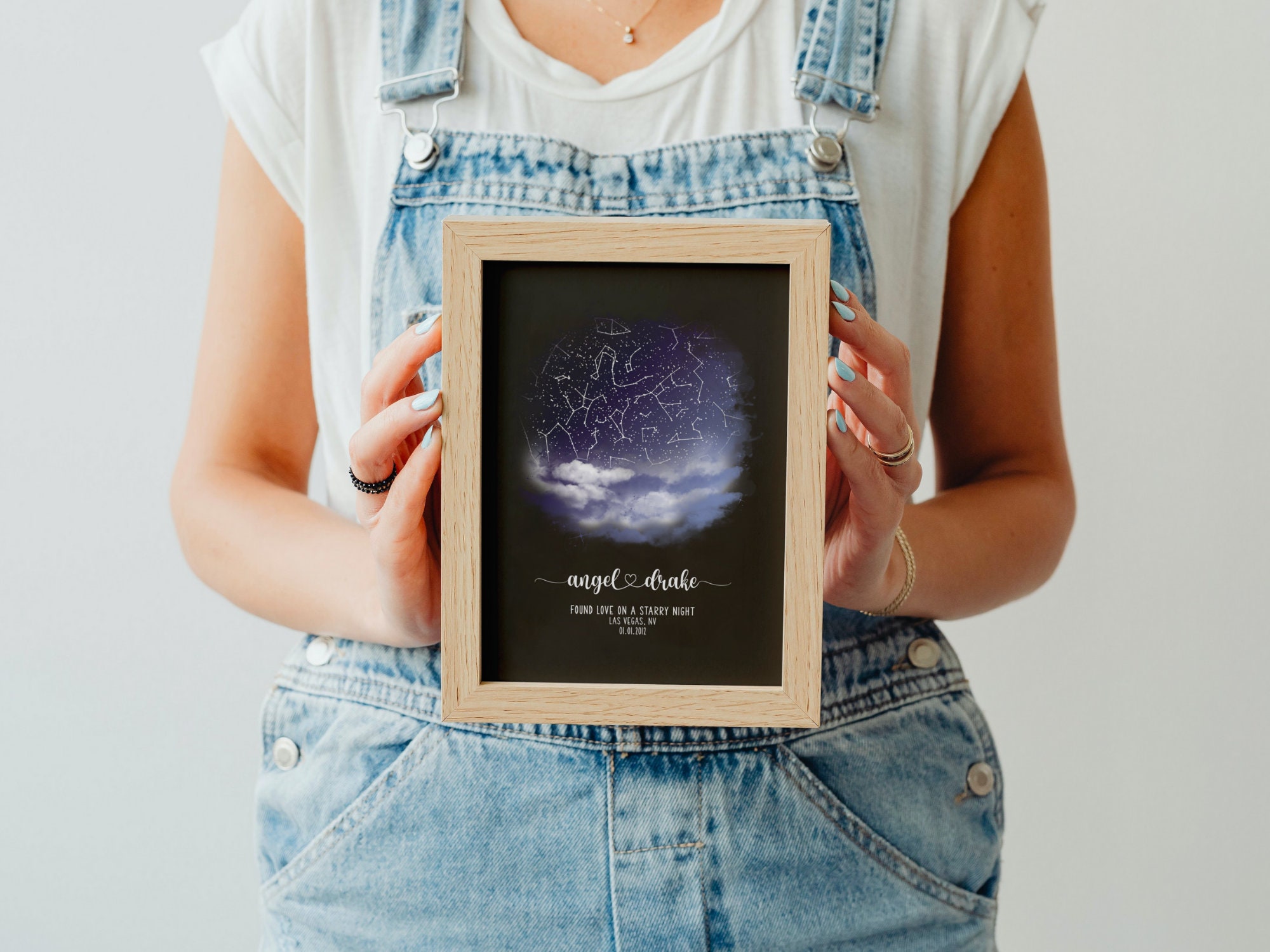 Custom Star Map Constellation Art by Date Night Sky Wall Art for ...