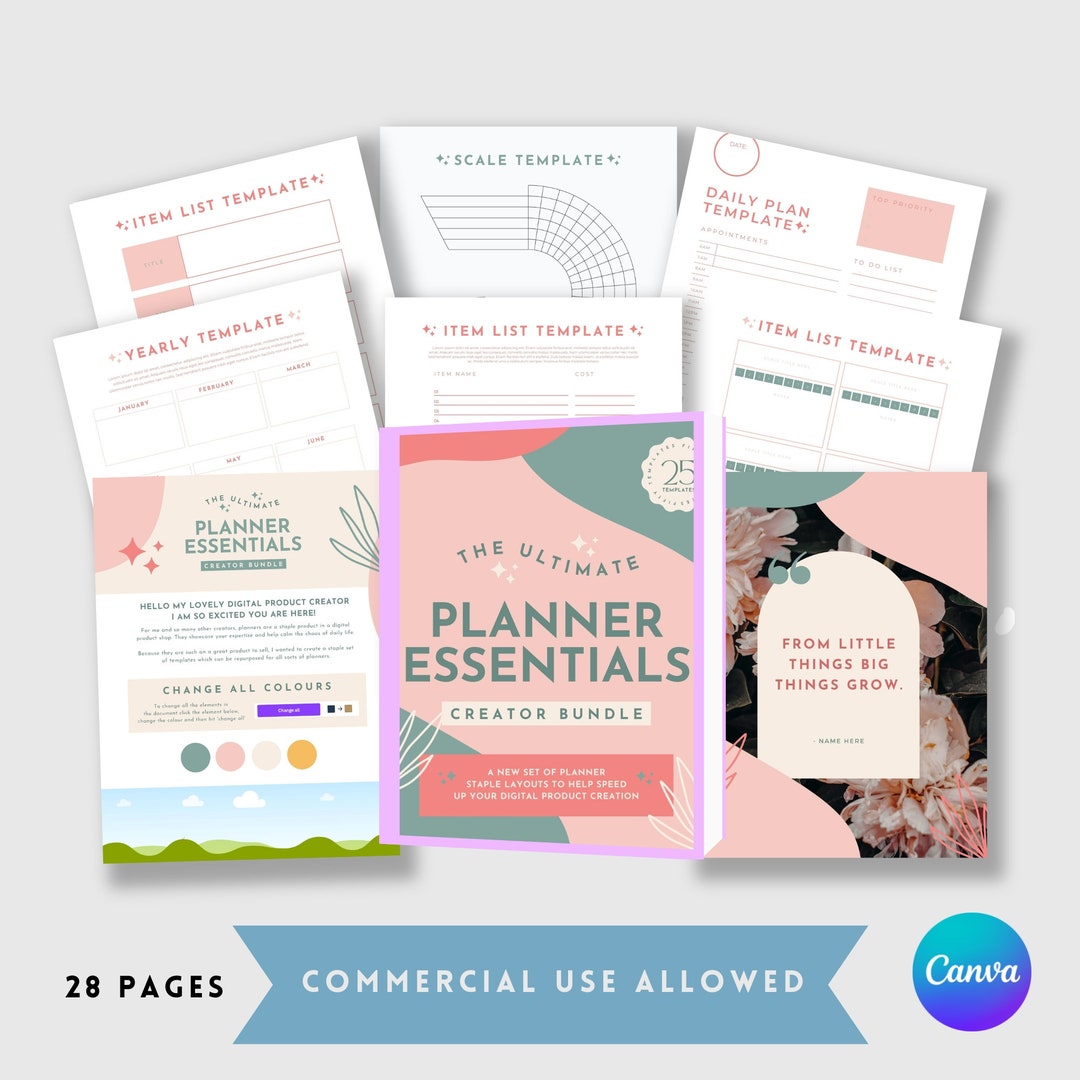 The Ultimate Planner Essential Creator Bundle Printable Canva - Etsy