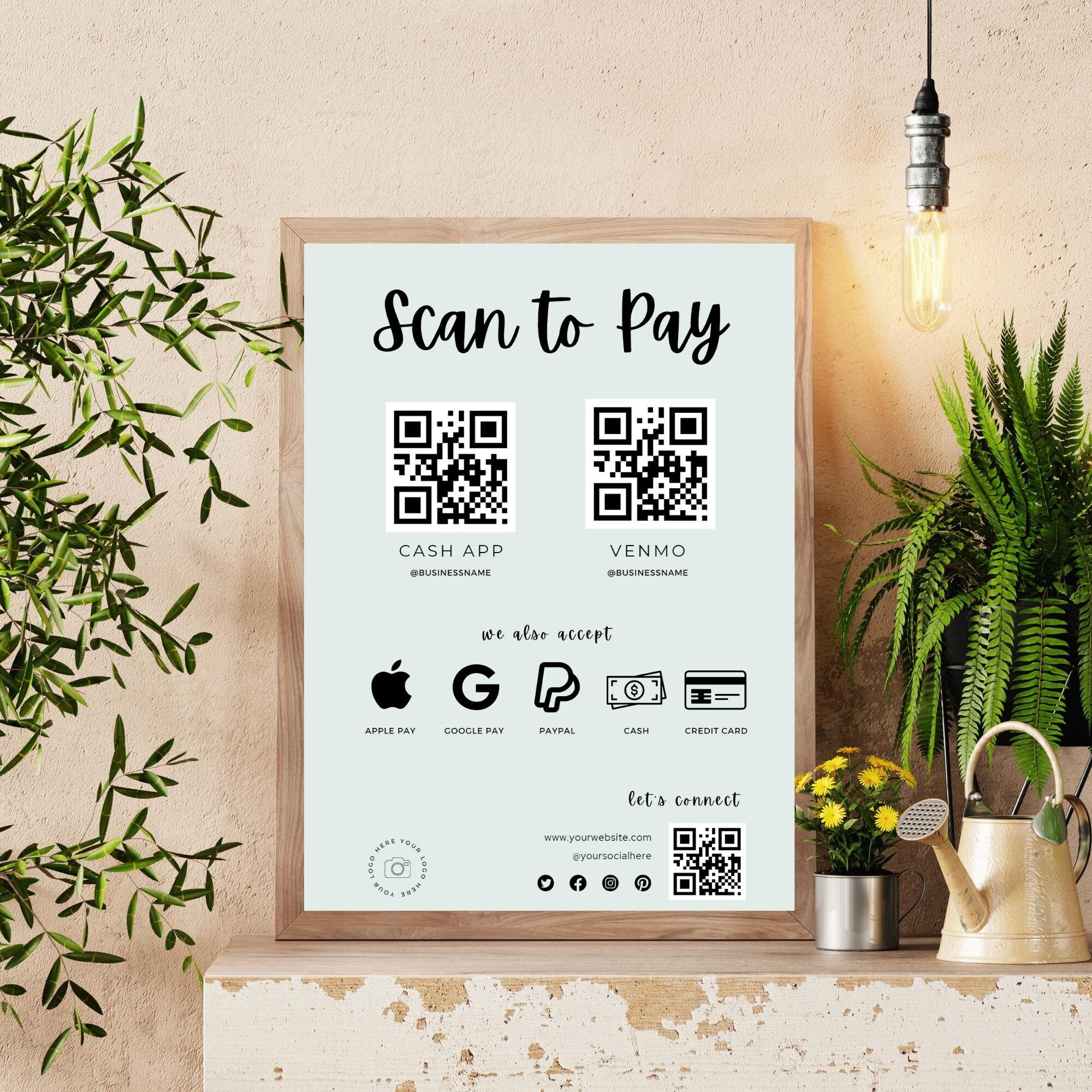 Editable Qr Code Sign Printable Customer Qr Sign Size A4 - Etsy Ireland