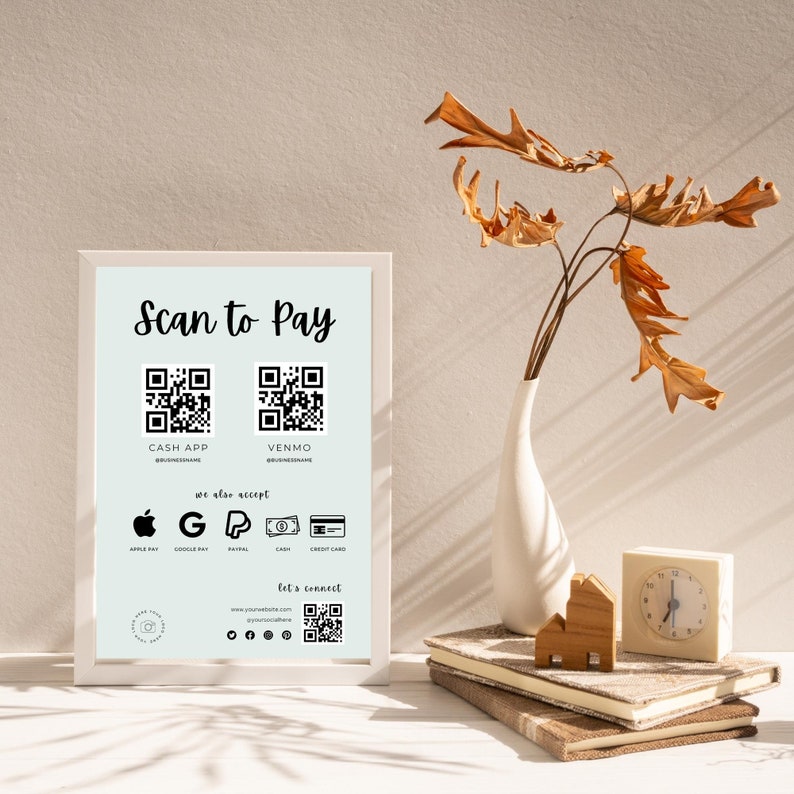 Editable Qr Code Sign Printable Customer Qr Sign Size A4 - Etsy Ireland