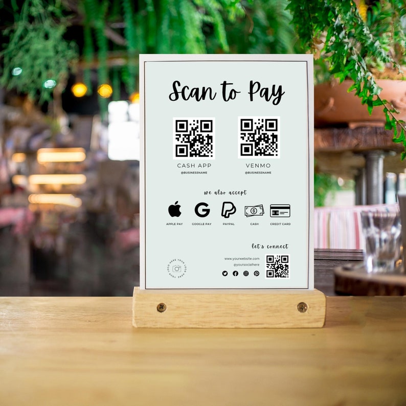 Editable Qr Code Sign Printable Customer Qr Sign Size A4 - Etsy Ireland
