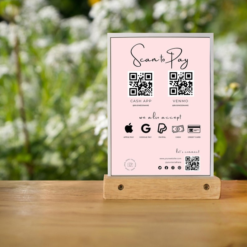 Editable Qr Code Sign Printable Customer Qr Sign Size A4 - Etsy
