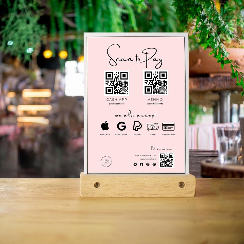 Editable Qr Code Sign Printable Customer Qr Sign Size A4 - Etsy