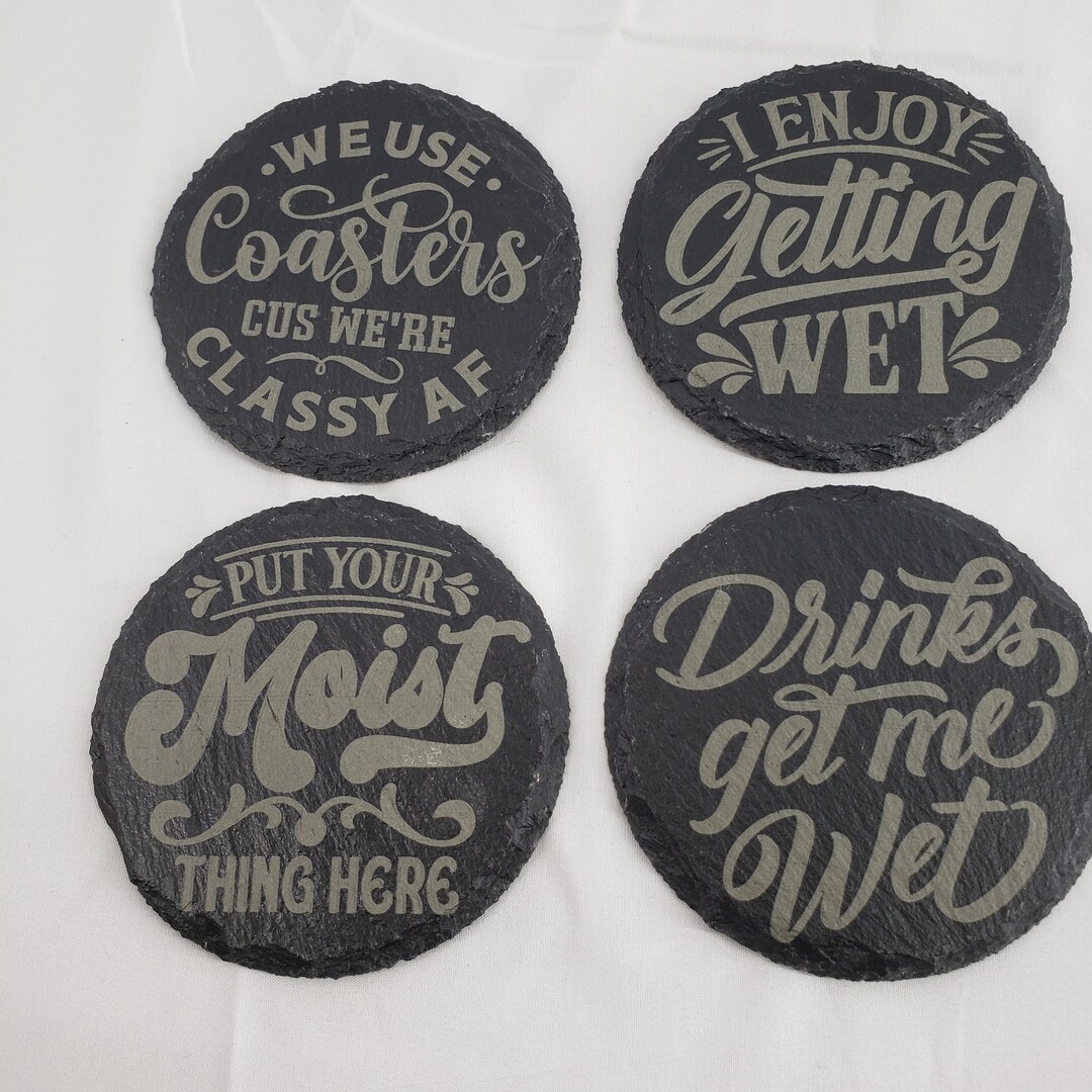 Round Slate Coasters - Etsy