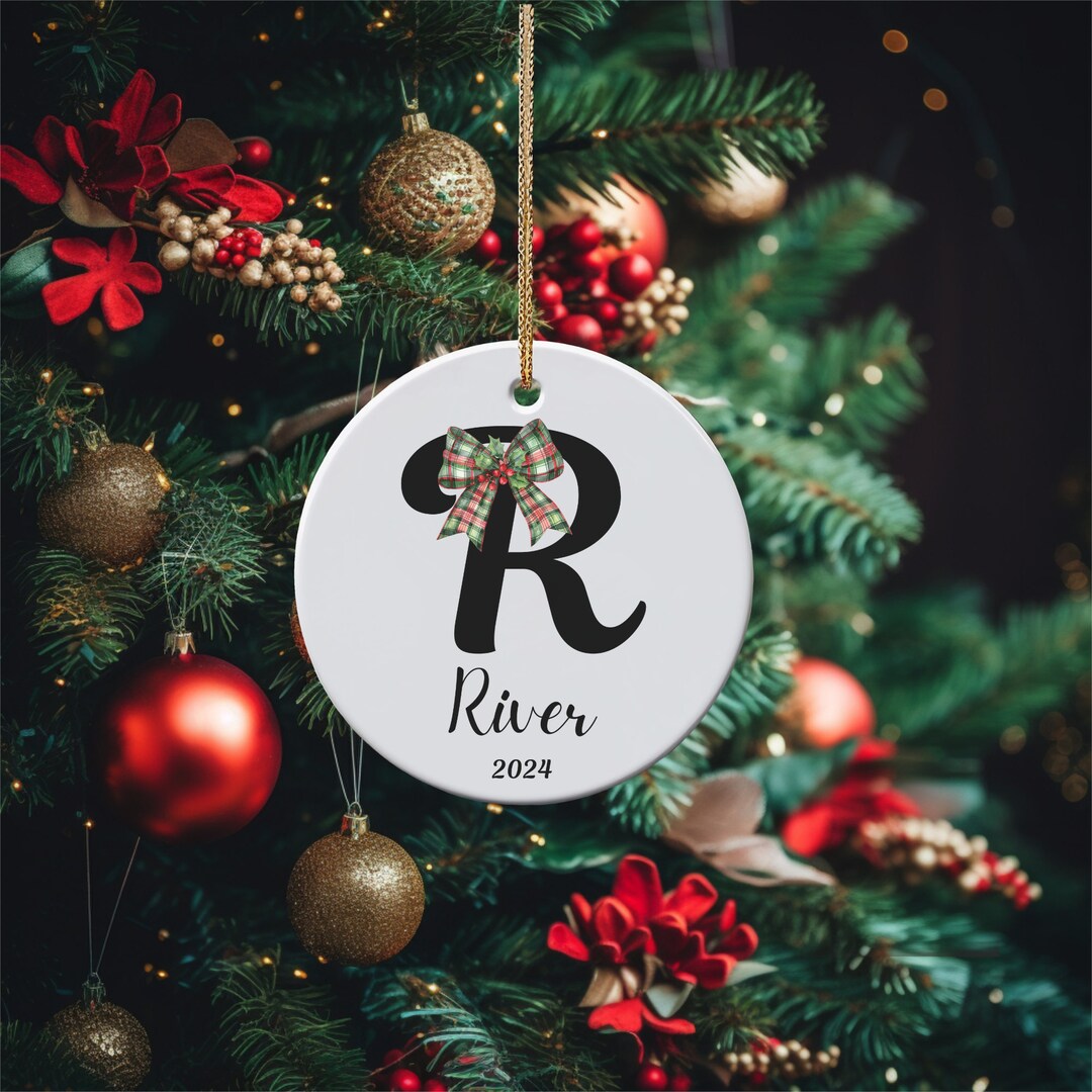Letter Name Ornaments - Custom Initial Ornament - Christmas Gift - 2024 ...