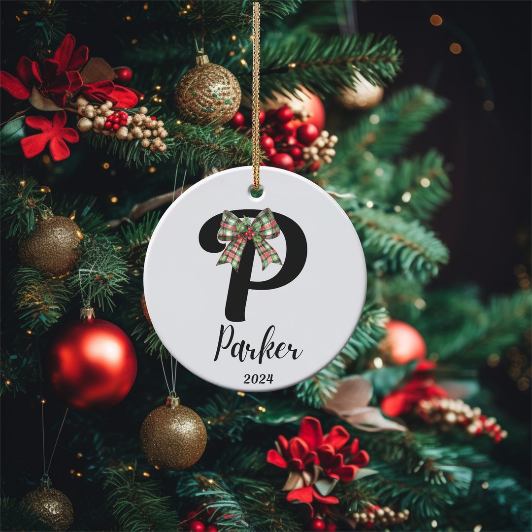Letter Name Ornaments - Custom Initial Ornament - Christmas Gift - 2024 ...