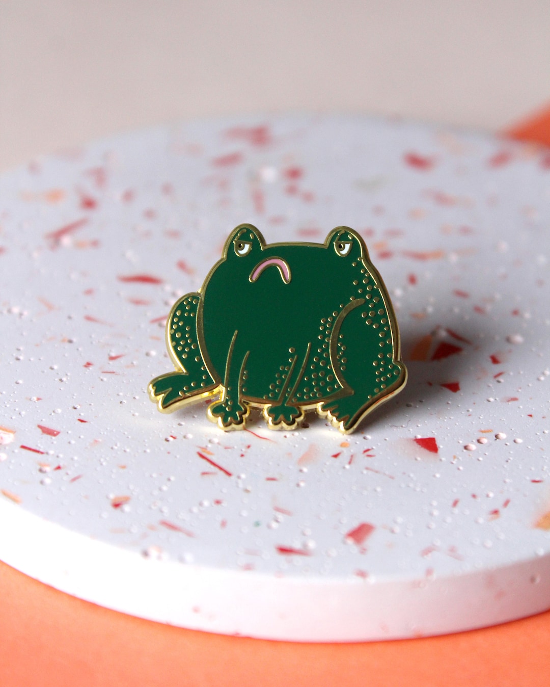 Grumpy Frog Pin Badge - Etsy