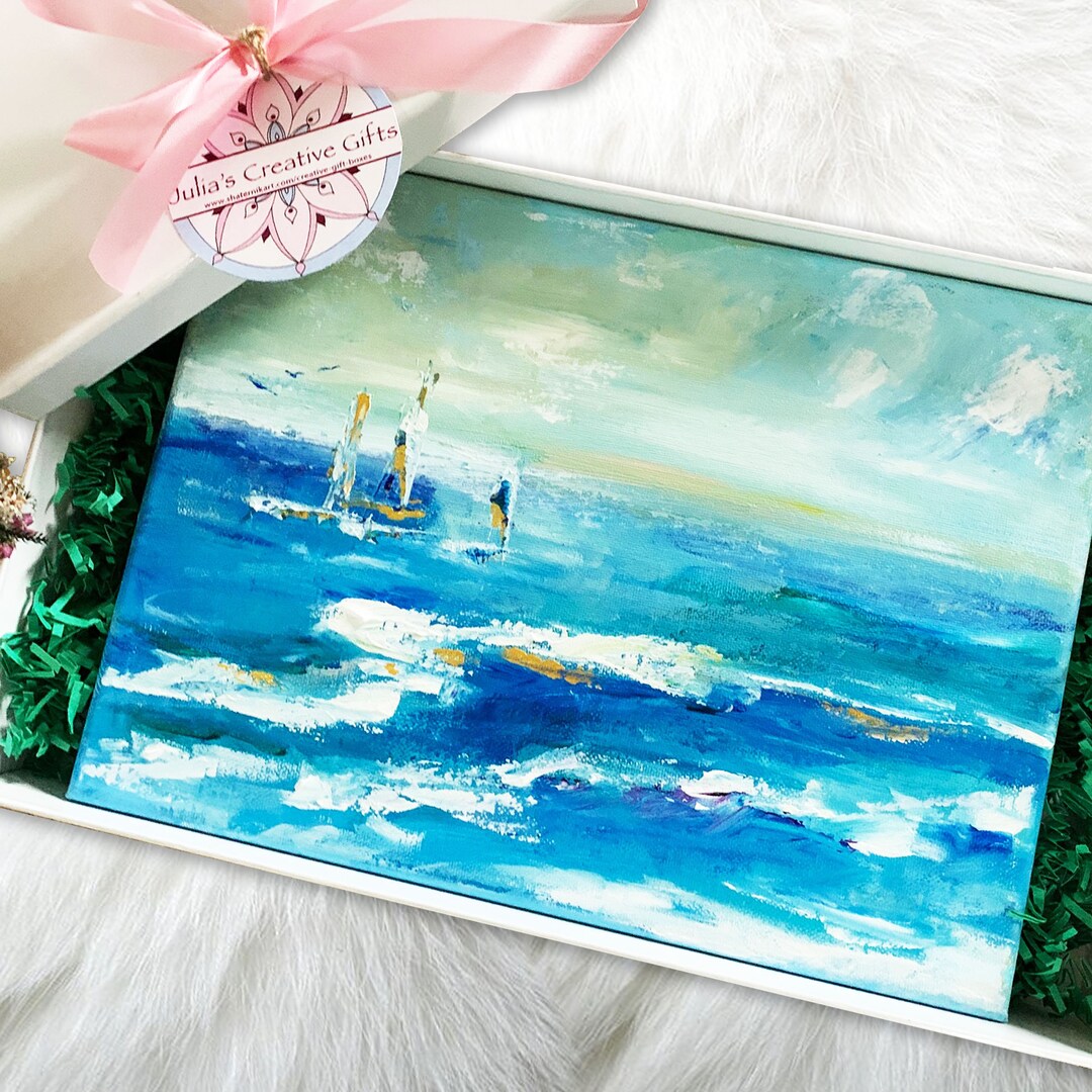 The Charm of the Sea-seascape-beach Painting-gift Card - Etsy