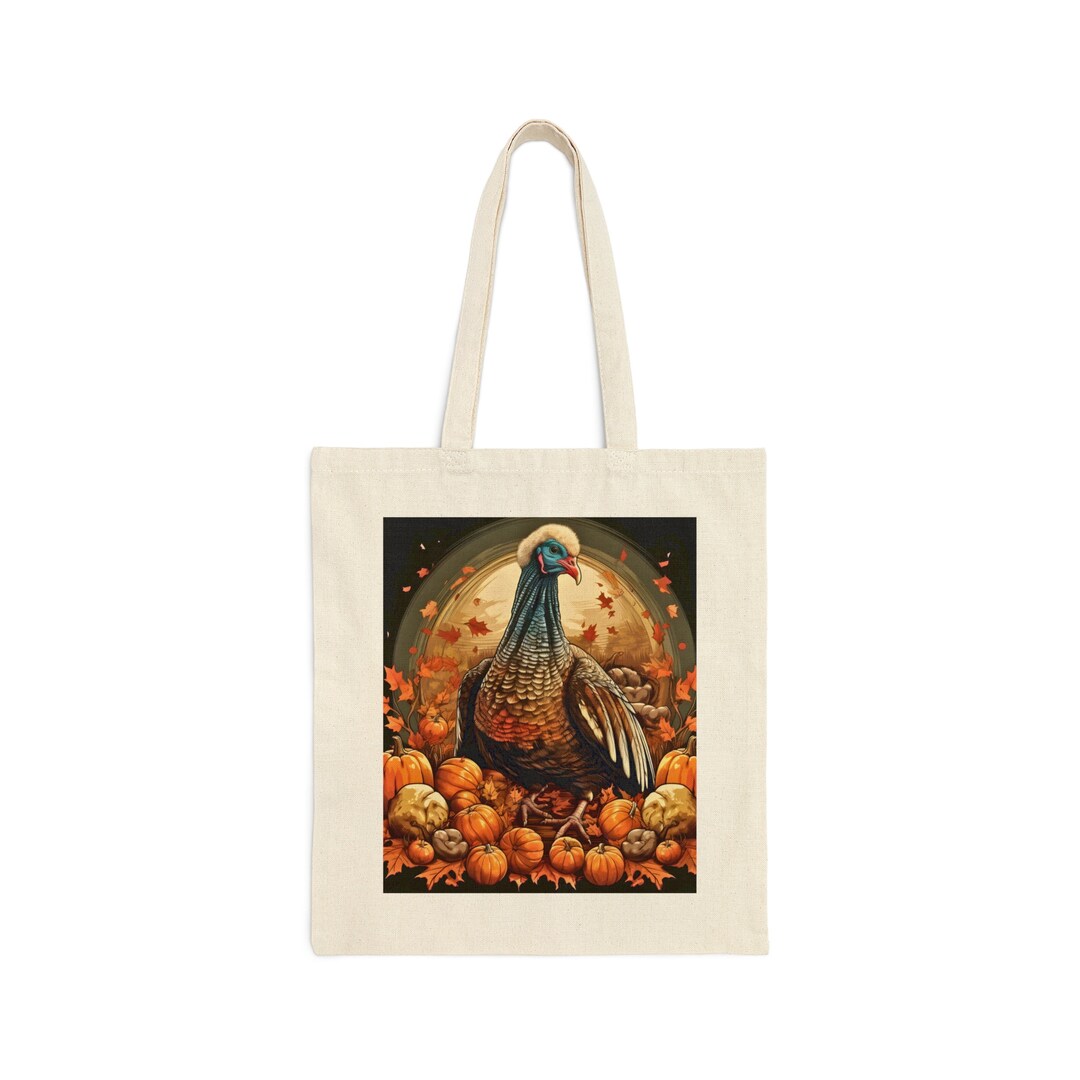 Thanksgiving Canvas Tote Bag Custom Turkey Bag Thankful Tote Bag Farmer ...