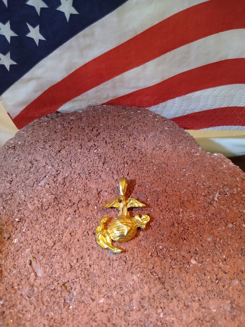 United States Marine Corps Emblem Necklace or Key Ring Pendant Sterling ...