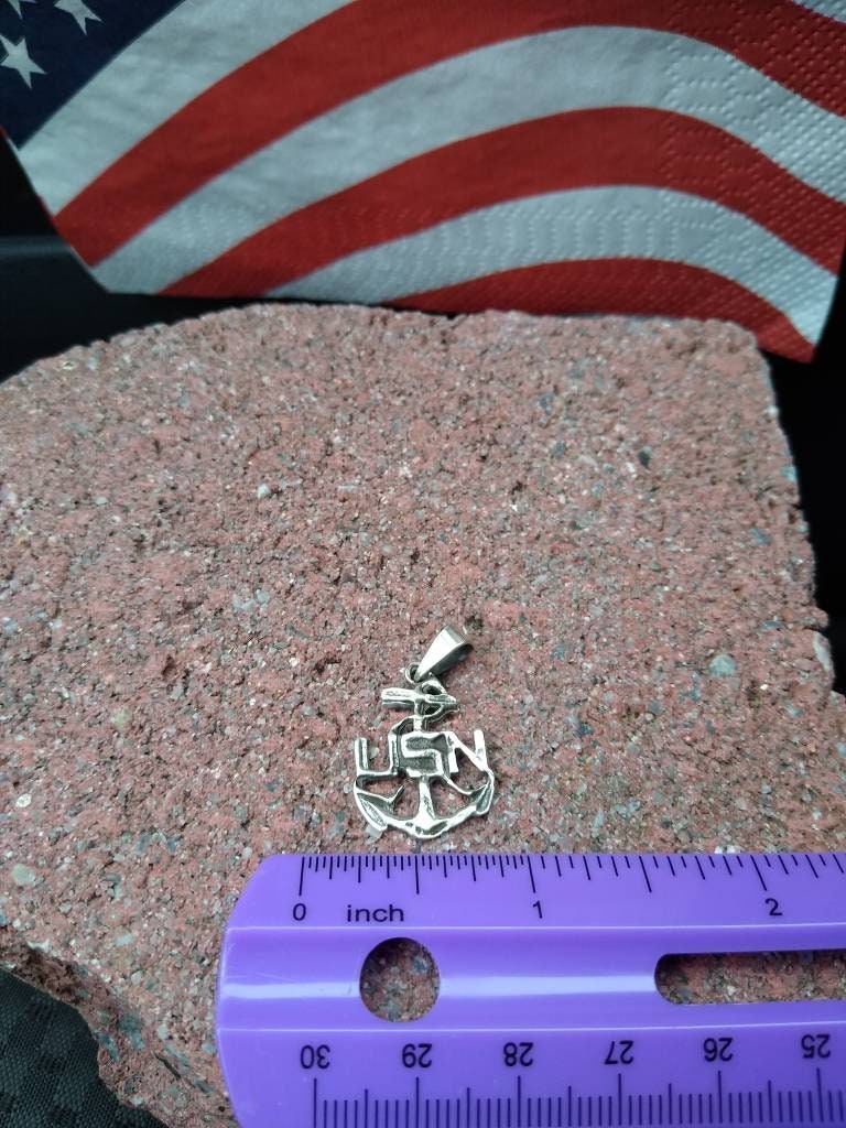 United States Navy Necklace Pendant Sterling Silver or 14k Gold Overlay ...