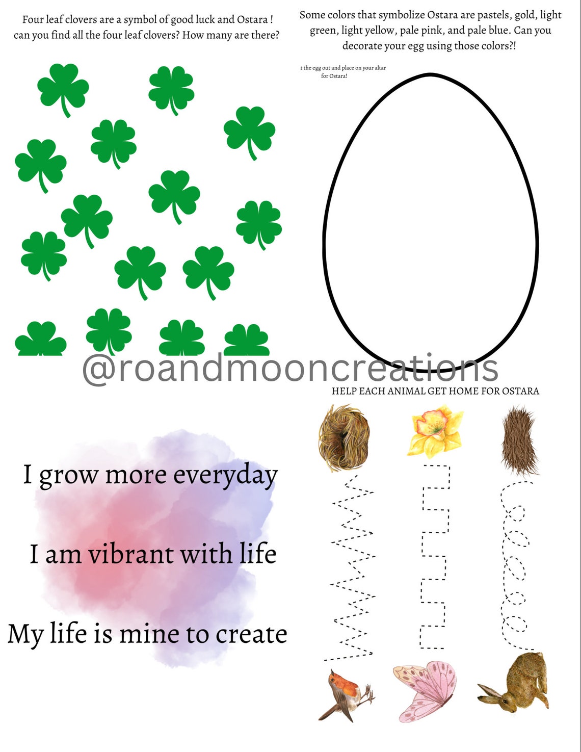 Preschool Ostara Worksheets | Learning Printables | Pagan Holidays ...