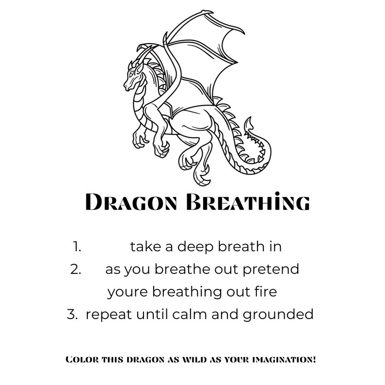 CHILDRENS BREATHING POSTER | Dragon Breathing | Gentle Parenting | Calm ...