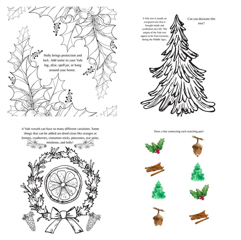 YULE PRESCHOOL WORKSHEETS Toddler Printables Pagan - Etsy