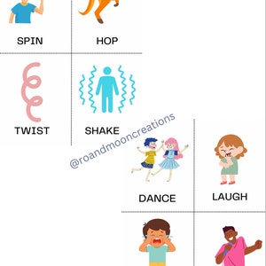 Action Cards for Children | Flash Commands | Simon Says | Montessori ...