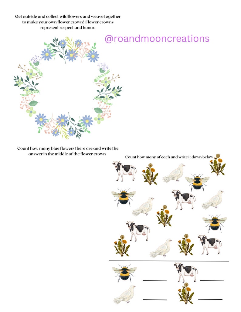 Beltane Preschool Worksheets Counting Cards Pagan Holidays - Etsy