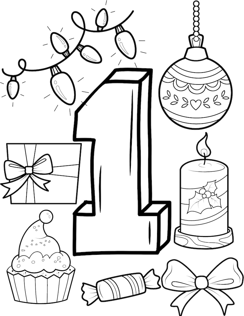 12 DAYS of CHRISTMAS COLORING Advent Calendar Countdown to Christmas ...