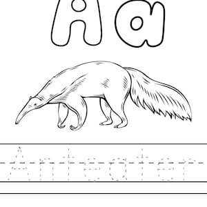 Alphabet Animal Tracing and Coloring Pages | Learn to Write Pages ...