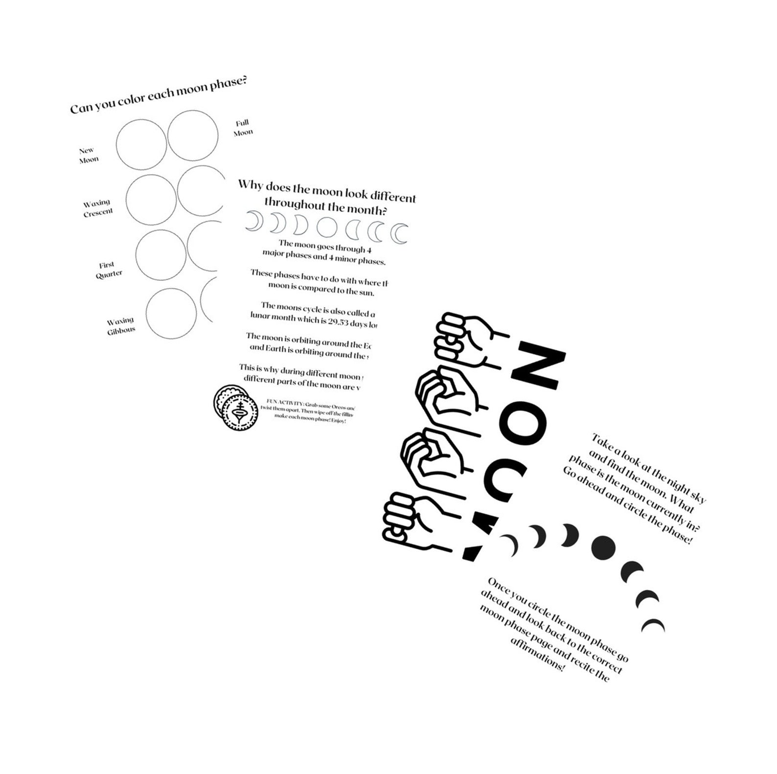 PRESCHOOL MOON WORKSHEETS | Lunar Cycle | Moon Phases | Witchcraft for ...