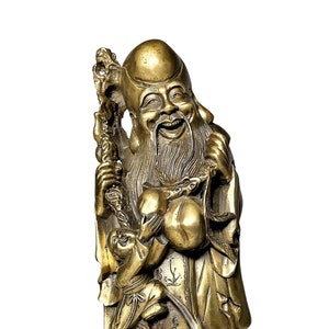 Shou Lao Bronze Sculpture Shou Xing Chinese God of Longevity Bronze ...