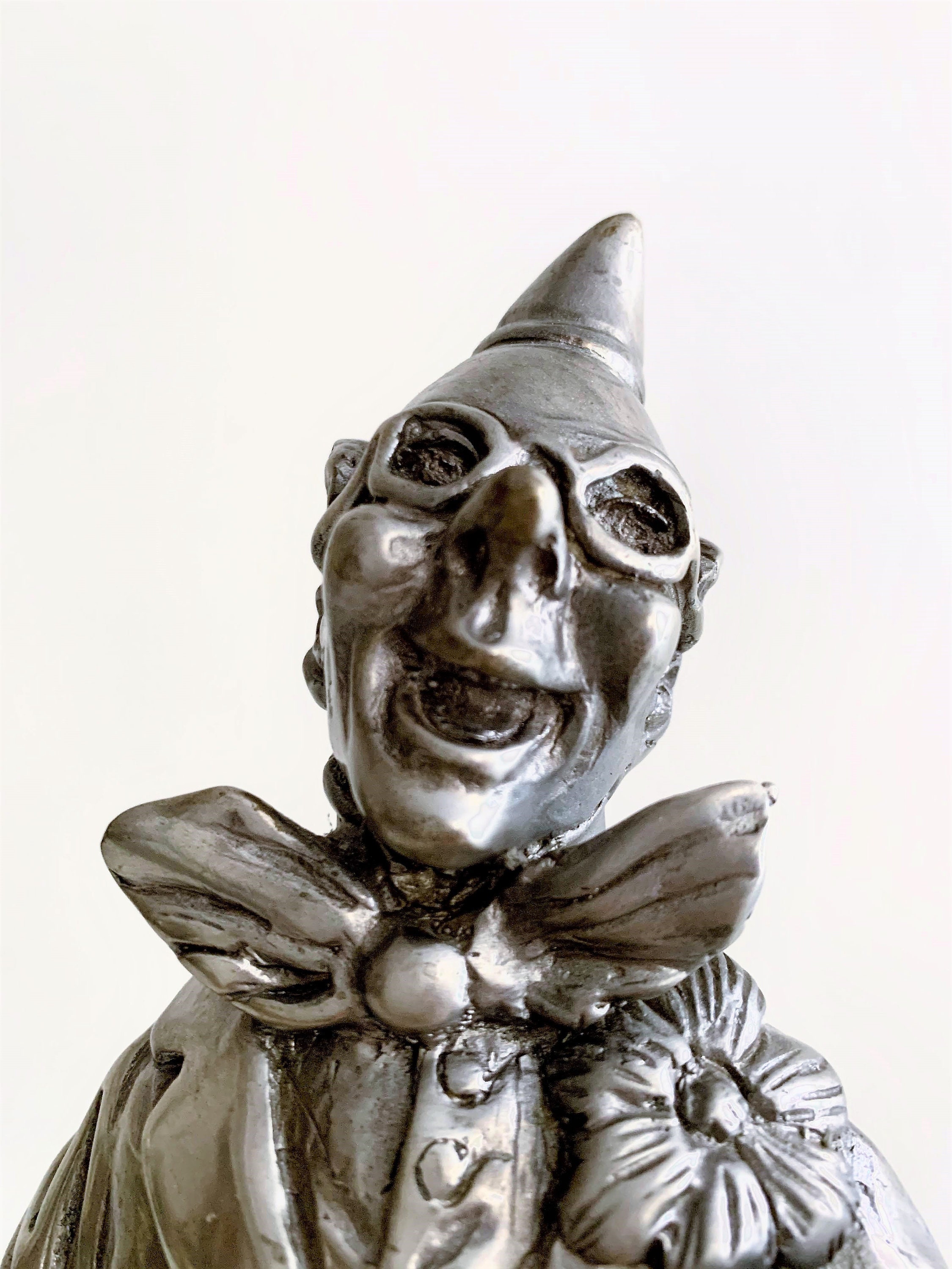 Laughing Clown Bronze Sculpture Pierrot with Faux Hand & | Etsy