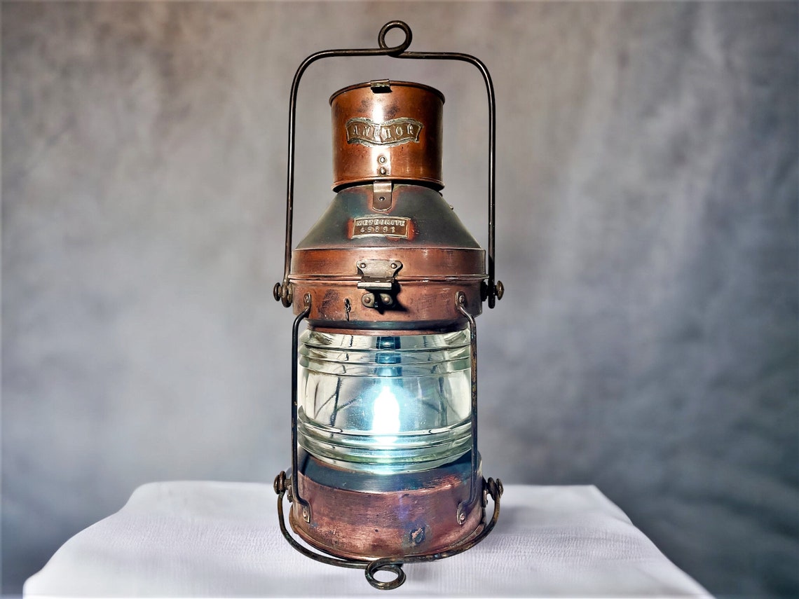 Authentic Anchor Lantern by Meteorite - Vintage British Maritime Anchor ...