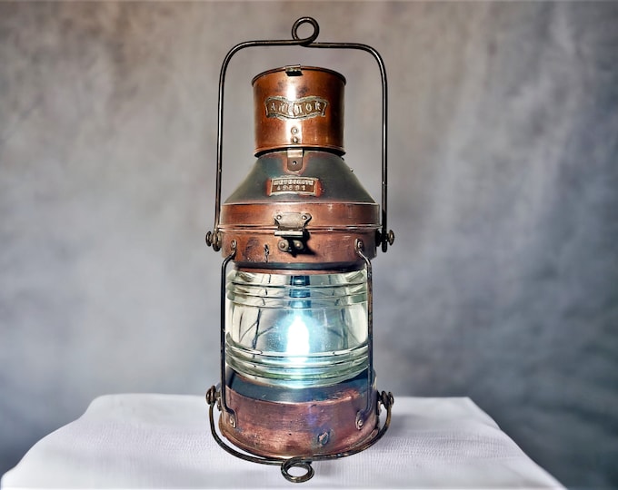Authentic Anchor Lantern by Meteorite - Vintage British Maritime Anchor ...