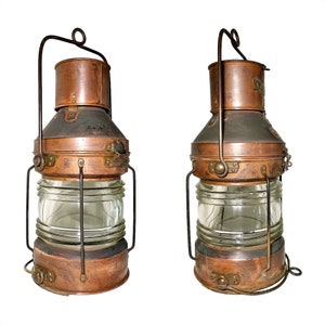 Authentic Anchor Lantern by Meteorite - Vintage British Maritime Anchor ...