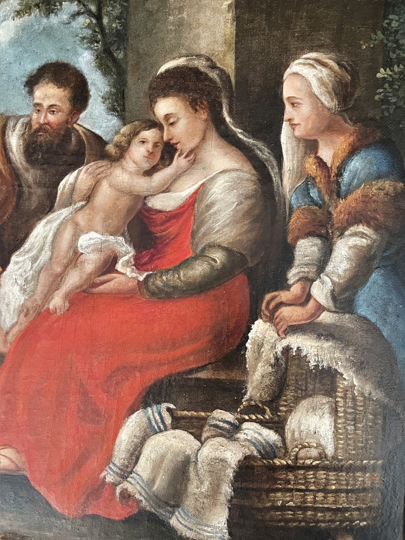 Antique Holy Family Portrait 19th C. Sacred Family With Lamb - Etsy