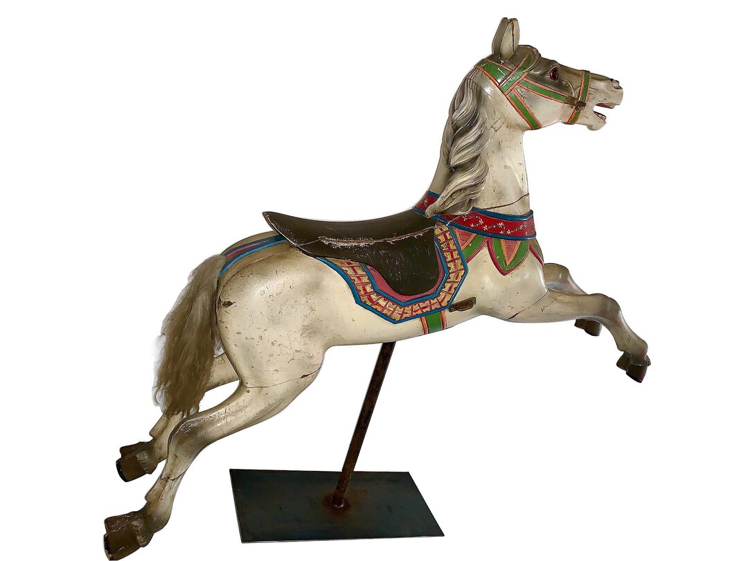 UNAVAILABLE. 45" Vintage Original Carousel Horse Statue - Old Horse ...
