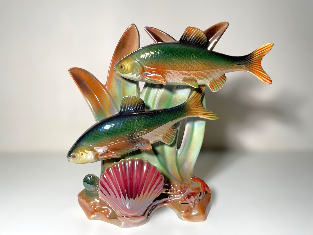 H. Bequet Quaregnon Fish Sculpture - Life Size Belgium Fishes Shells ...