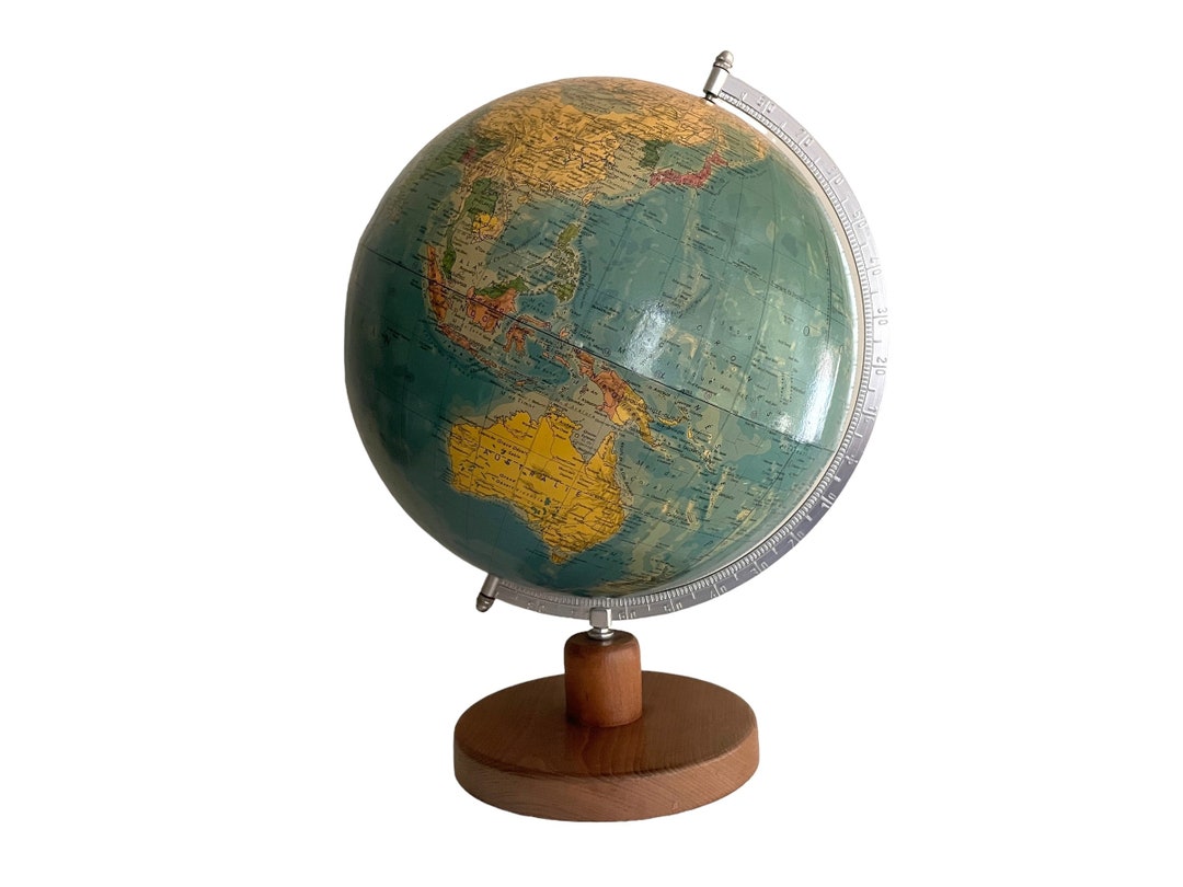 Vintage Räth Terrestrial Globe - Large German VEB Hermann Haack Earth ...