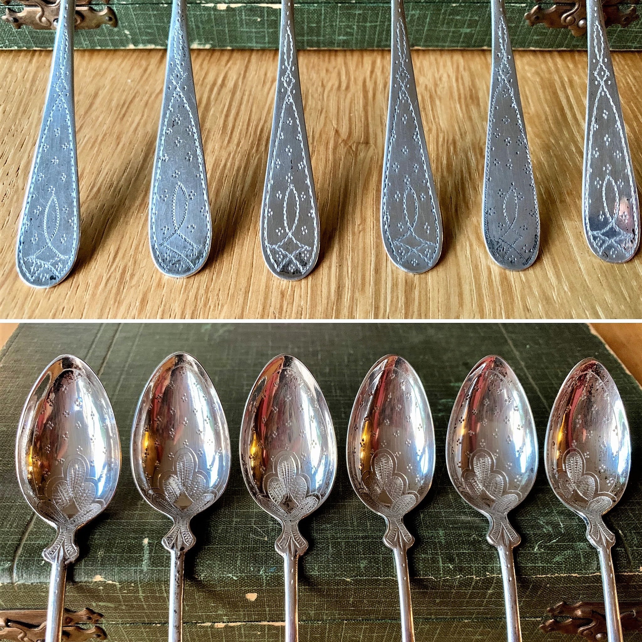 Belle Epoque Sterling Silver Teaspoons Set Antique Belgian | Etsy