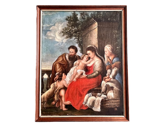 Antique Holy Family Portrait 19th C. Sacred Family With Lamb - Etsy