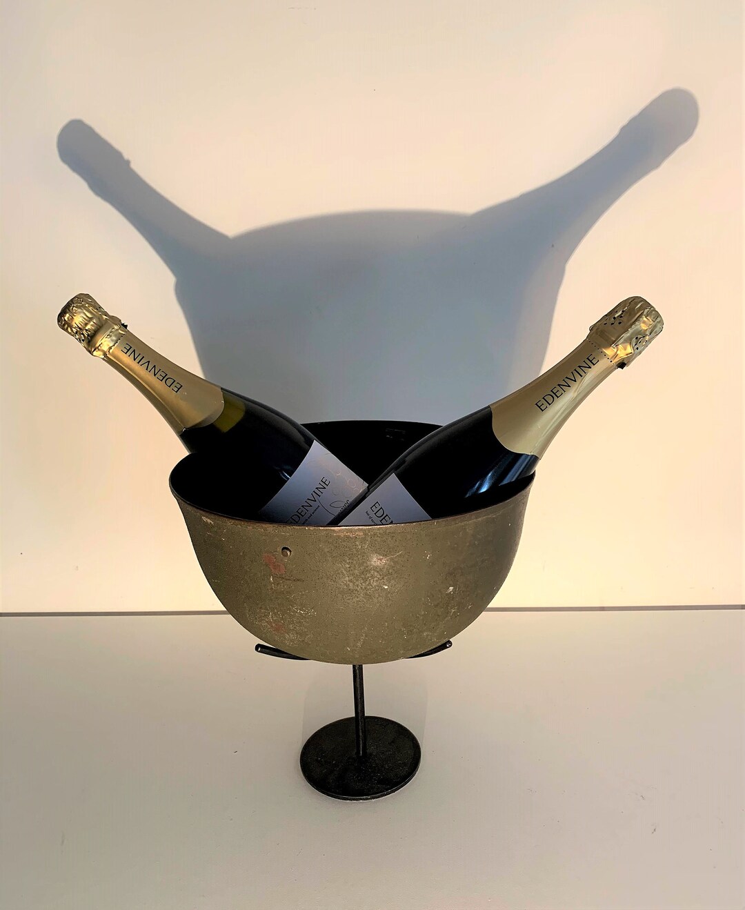 Vintage Reece Helmet Wine Bucket - Authentic Belgian Military Steel ...