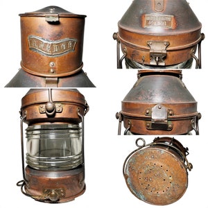 Authentic Anchor Lantern by Meteorite - Vintage British Maritime Anchor ...