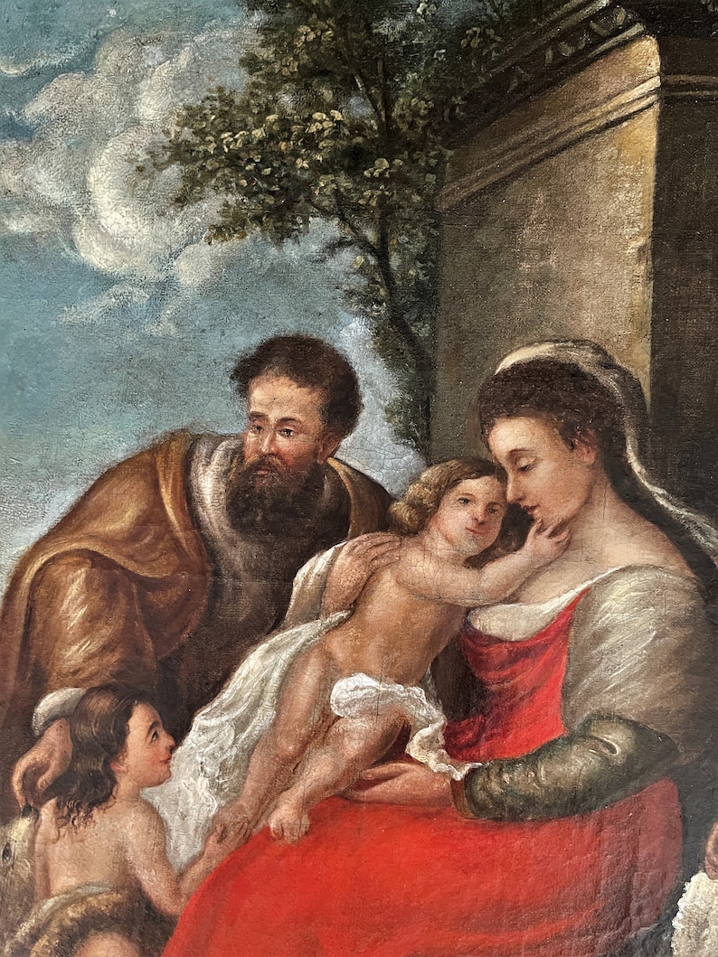 Antique Holy Family Portrait 19th C. Sacred Family With Lamb - Etsy