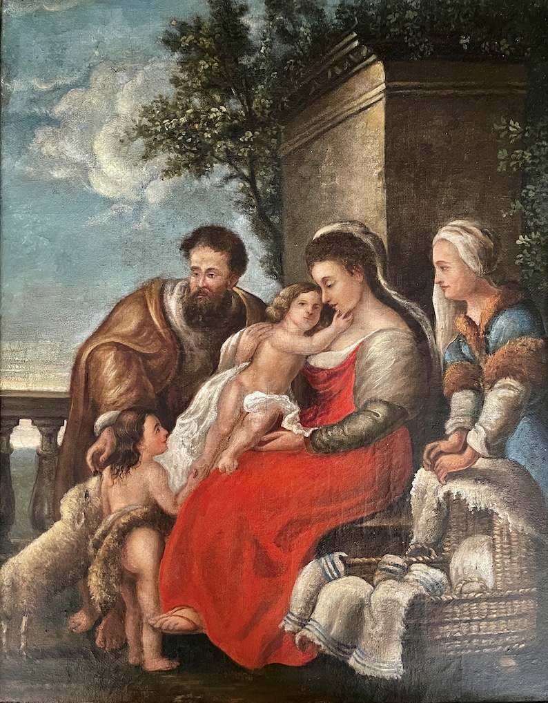 Antique Holy Family Portrait 19th C. Sacred Family With Lamb - Etsy