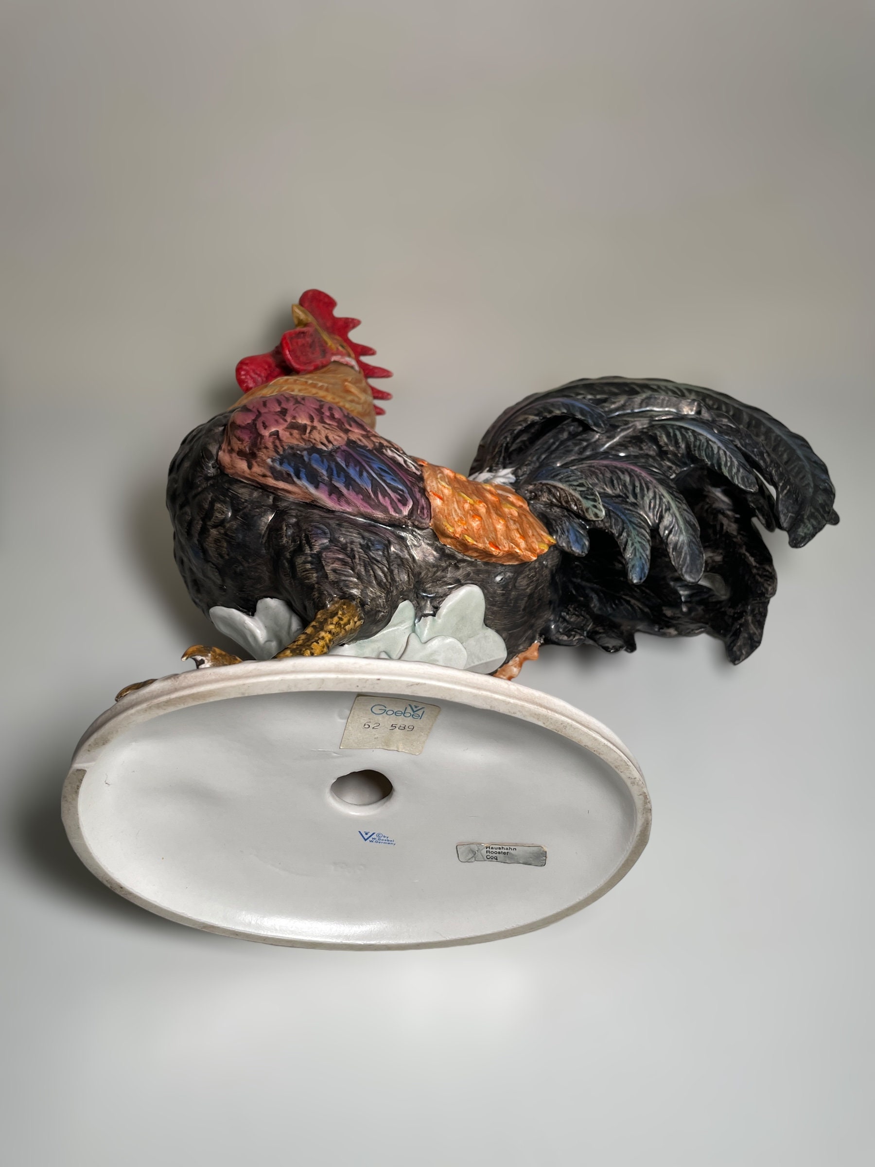 Vintage Goebel Rooster Statue - Large German Cock Bisque Porcelain ...